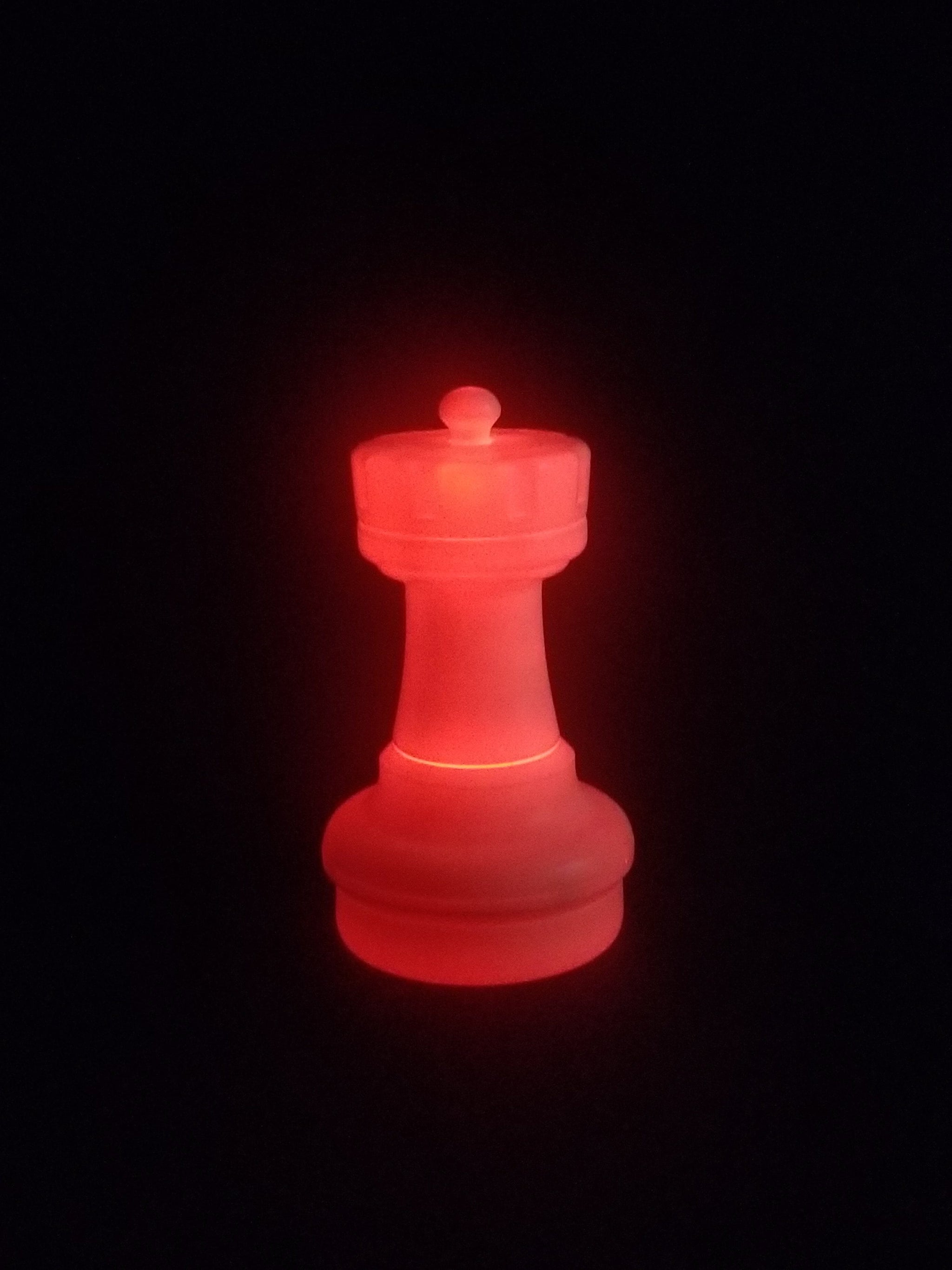 17 Inch LED Rook Individual Plastic Chess Piece - Illuminates 8 Differ